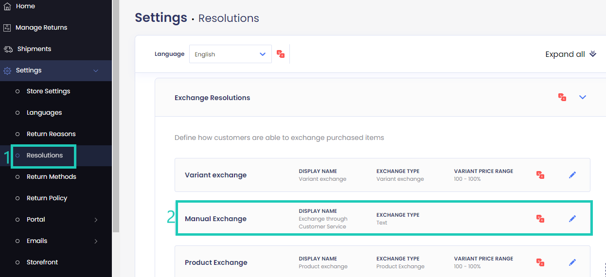 Manual Exchange