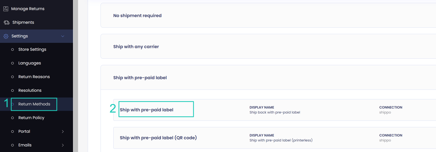 Configuring 3PL/WMS per Return Method