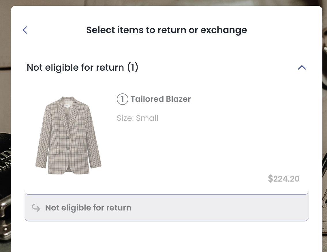 Return Eligibility Conditions