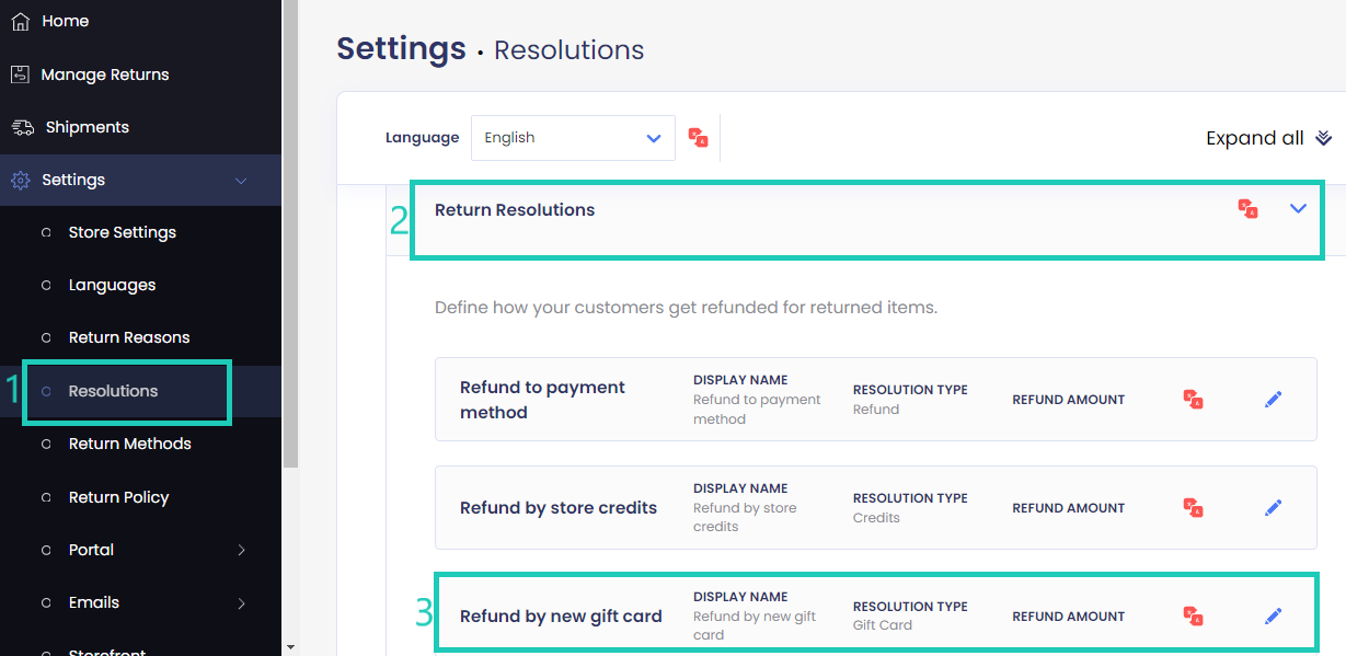 Refund by New Gift Card