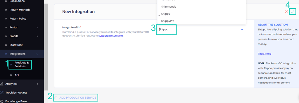 Integration With Shippo