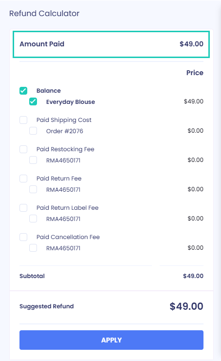Refund Calculator