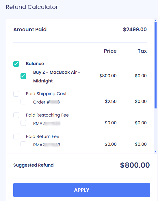 Refund Calculator